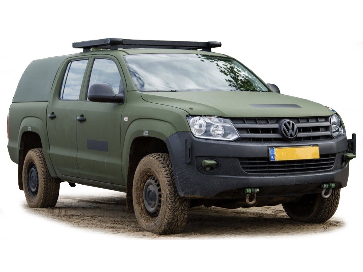 Vw Amarok - Defentie (nl) 1:43 Mat Groen | Modelautoplaza.nl